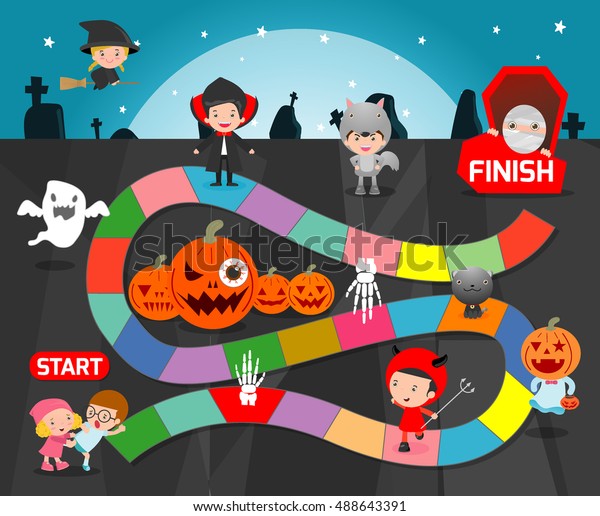 Board Game Halloweengames Kids Child Board Stock Vector (Royalty Free ...