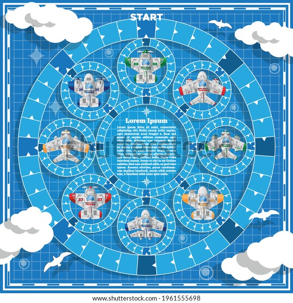 Board Game On Airplanes Theme Vector Stock Vector (Royalty Free ...