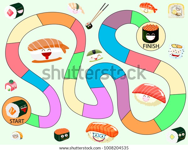 Board Game Sushi Rolls Vector Illustration Stock Vector (Royalty Free ...