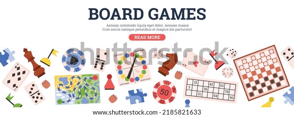 Board Games Web Banner Text Flat Stock Vector (Royalty Free) 2185821633 ...