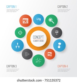 Board Icons Set Collection Report Demonstration Stock Vector (Royalty ...