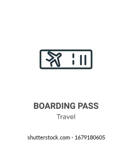 Boarding Pass Outline Vector Icon Thin Stock Vector (Royalty Free ...