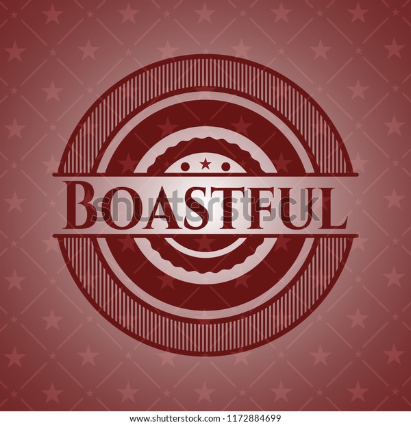 Boastful Realistic Red Emblem Stock Vector (Royalty Free) 1172884699 ...