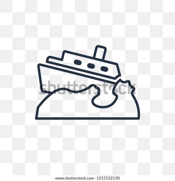 Boat Capsizes Vector Outline Icon Isolated: vector de stock (libre de ...