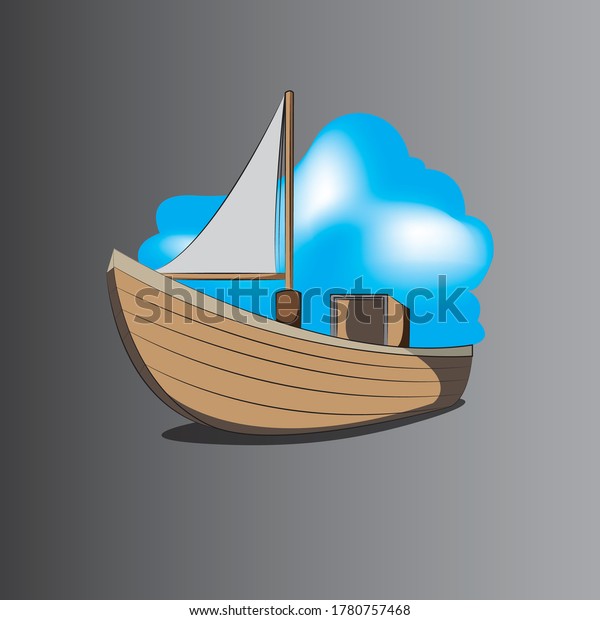 Boat Cartoon Vector Art Poster Design Stock Vector (Royalty Free ...