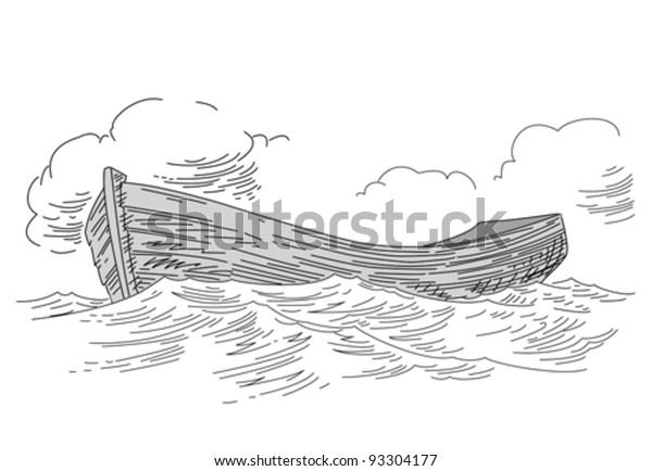 Boat Drawing On White Background Vector Stock Vector (Royalty Free ...