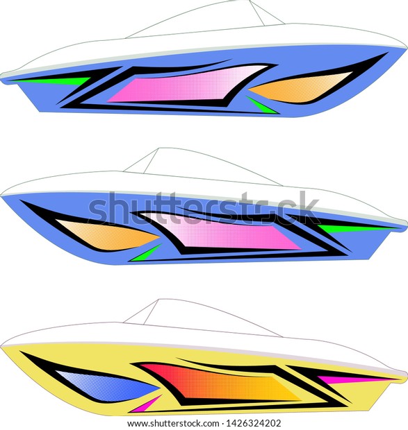 Boat Graphics Stripe Vinyl Ready Vector Stock Vector (Royalty Free ...