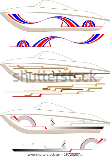 Boat Graphics Stripe Vinyl Ready Stock Vector (Royalty Free) 197202071 ...