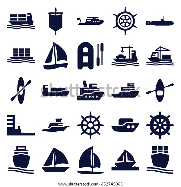 Boat Icons Set Set 25 Boat Stock Vector (Royalty Free) 652745065 ...