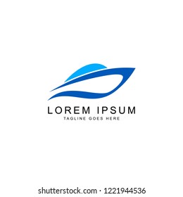 Blue Boat Logo Vector Stock Vector (Royalty Free) 1303715965 | Shutterstock