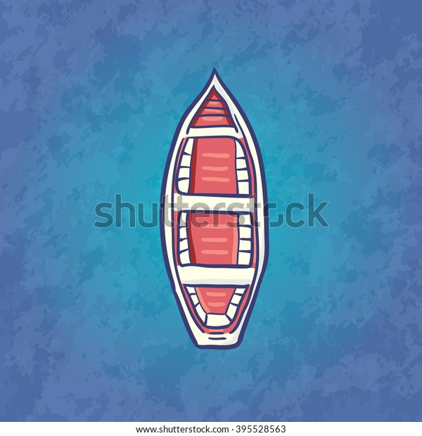 Boat On Sea View Above Top Stock Vector (Royalty Free) 395528563