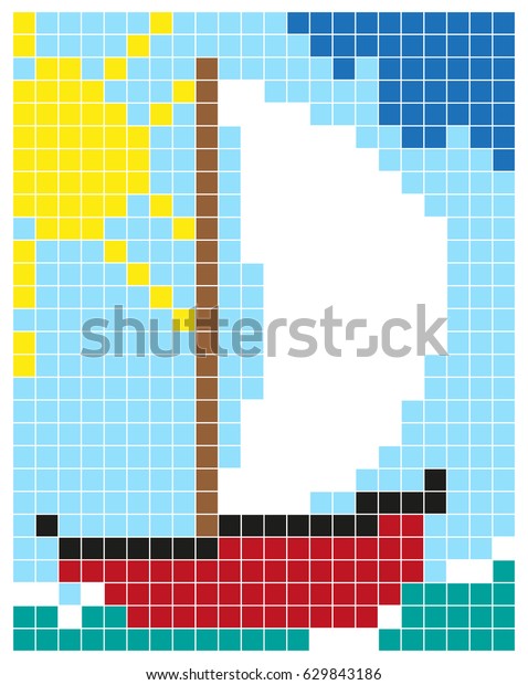 Boat Pixel Art Vector Illustration Stock Vector (Royalty Free ...
