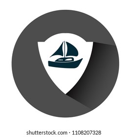 Boat Shield Icon Logo Concept Sailor Stock Vector (Royalty Free ...