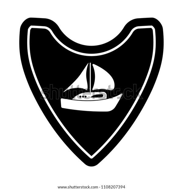 Boat Shield Icon Logo Concept Sailor Stock Vector (Royalty Free ...