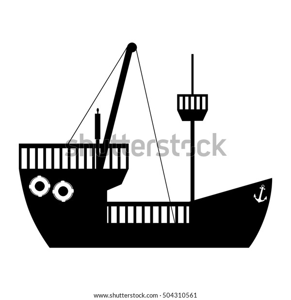 Boat Ship Pictogram Icon Image 스톡 벡터(로열티 프리) 504310561