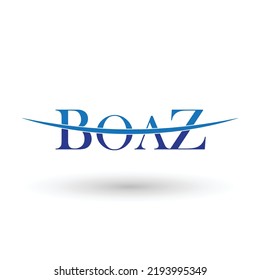 Boaz Written Logo Design Line Middle Stock Vector (Royalty Free ...