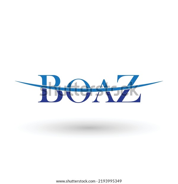 Boaz Written Logo Design Line Middle Stock Vector (Royalty Free ...
