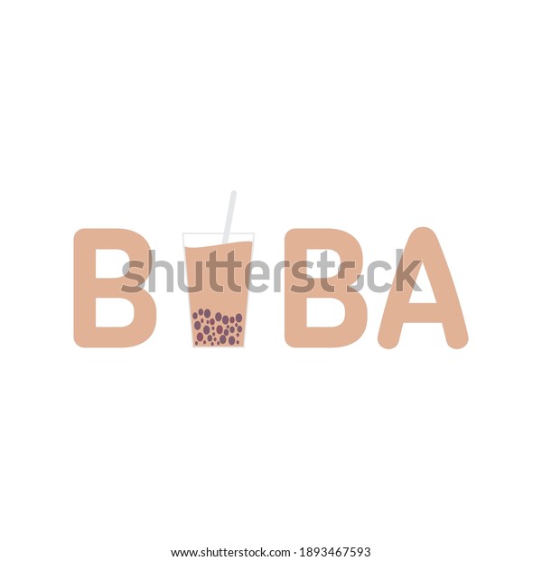 Boba Bubble Milk Tea Title Stock Vector (Royalty Free) 1893467593 ...