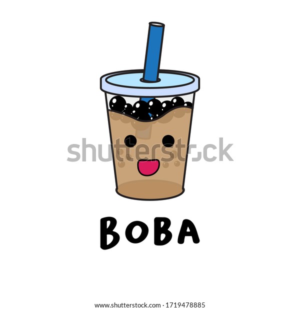 Boba Character Illustration Cute Simple Stock Vector (Royalty Free ...