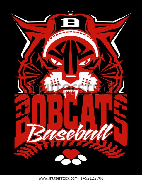 Bobcats Baseball Team Design Stitches Half Stock Vector (Royalty Free ...