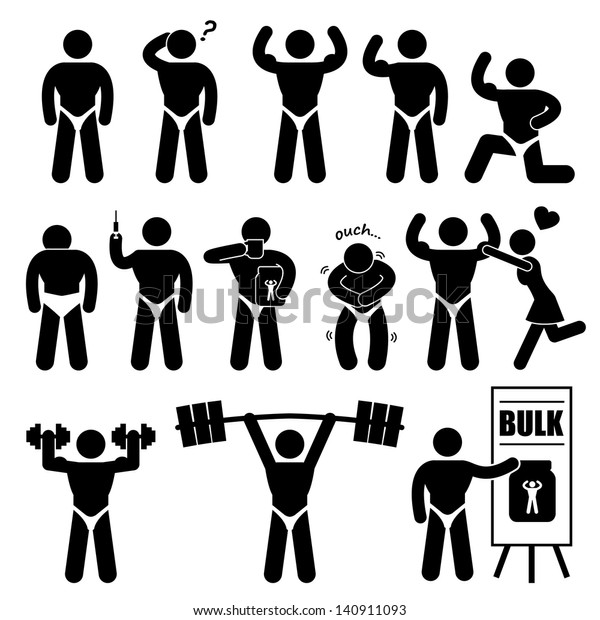 Body Builder Bodybuilder Muscle Man Workout Stock Vector (Royalty Free ...
