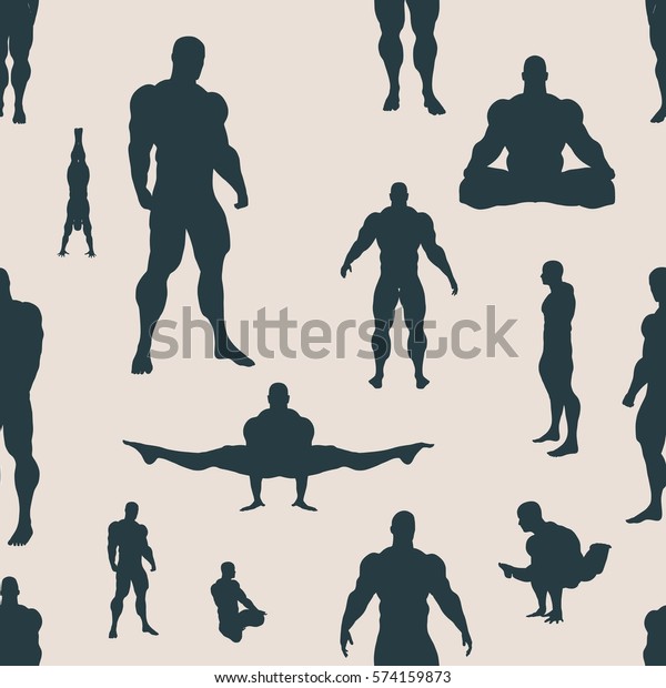 Body Building Silhouettes Bodybuilder Posing Vector Stock Vector ...