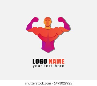 Body Building Vector Illustration Hero Logo Stock Vector (Royalty Free ...