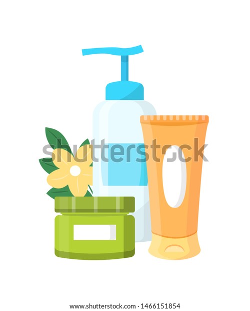 Body Creams Cosmetics Flat Vector Illustration Stock Vector (Royalty ...