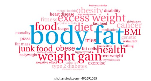 Body Fat Word Cloud On White Stock Vector (Royalty Free) 491691055 ...