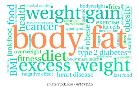 Body Fat Word Cloud On White Stock Vector (Royalty Free) 491691115 ...