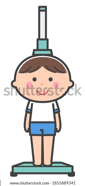 Body Measurements Boy On Height Scale Stock Vector (Royalty Free ...