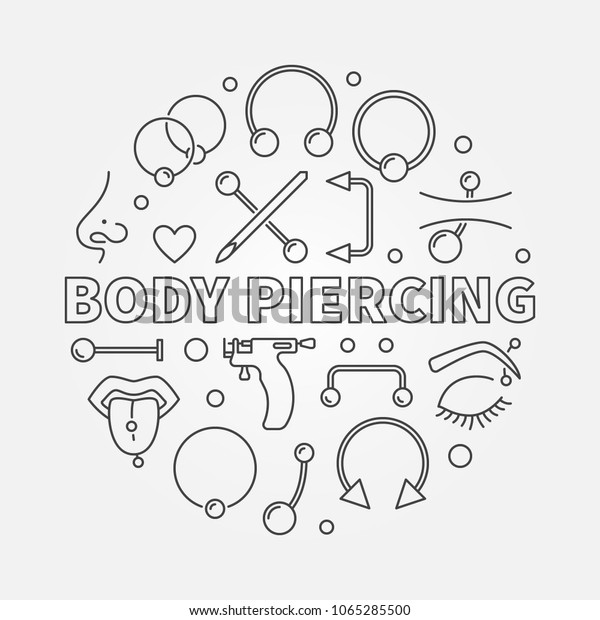 Body Piercing Round Vector Illustration Thin Stock Vector (Royalty Free ...