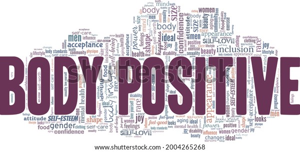 Body Positive Vector Illustration Word Cloud Stock Vector (Royalty Free ...