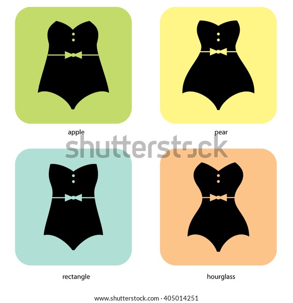 Body Shapes Apple Pear Rectangle Hourglass Stock Vector (Royalty Free ...