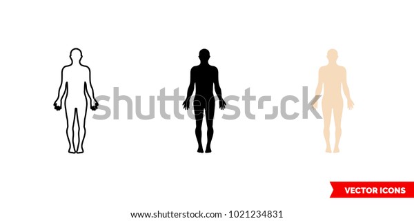 Body Symbol Icon 3 Types Color Stock Vector (Royalty Free) 1021234831