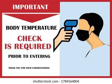 Body Temperature Check Sign During Covid19 Stock Vector (Royalty Free ...