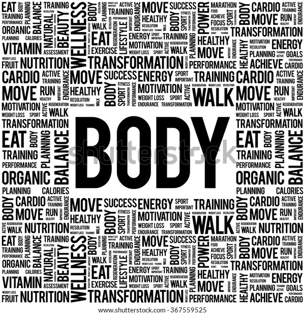 Body Word Cloud Background Health Concept Stock Vector (Royalty Free ...