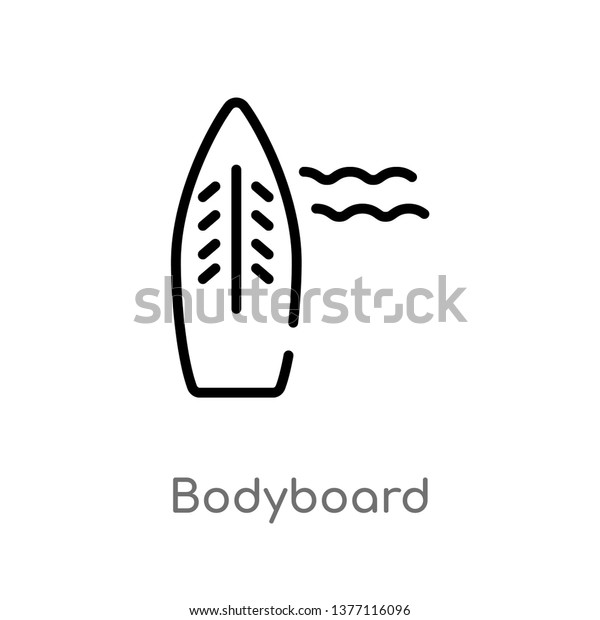 Bodyboard Vector Line Icon Simple Element Stock Vector (Royalty Free ...