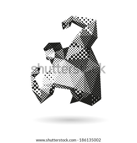 Bodybuilder Abstract Isolated On White Background Stock Vector (Royalty ...