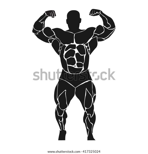 Bodybuilder Double Biceps Athlete Icon Vector: vector de stock (libre ...