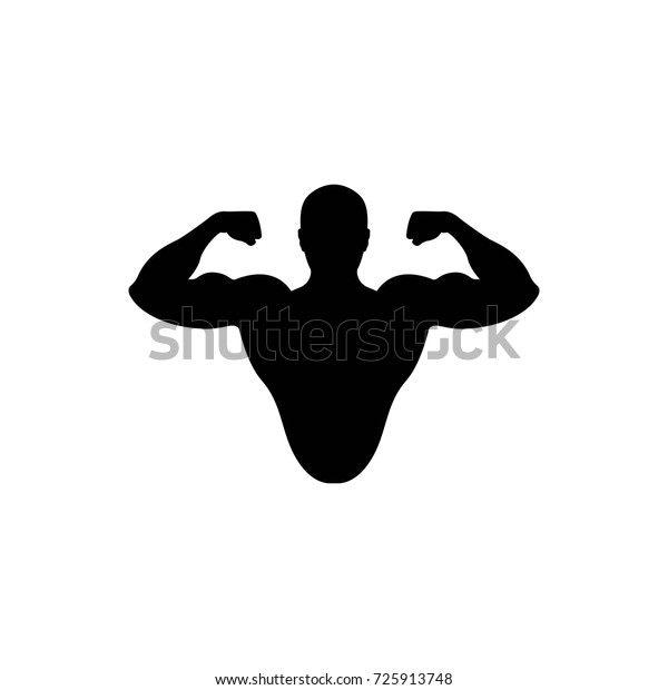 Bodybuilder Figure Silhouette Icon Torso Vector: vector de stock (libre ...