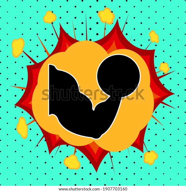 Bodybuilder Hand Dumbbell Sign Explosion Pop Stock Vector (Royalty Free ...