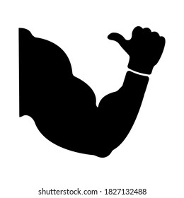 Bodybuilder Hand Thumbs Black On White Stock Vector (Royalty Free ...