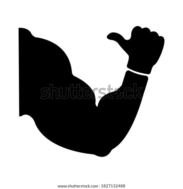Bodybuilder Hand Thumbs Black On White Stock Vector (Royalty Free ...