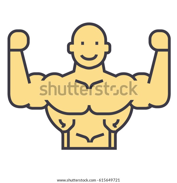 Bodybuilder Icon Symbol Strong Man Bodybuilding Stock Vector (Royalty ...
