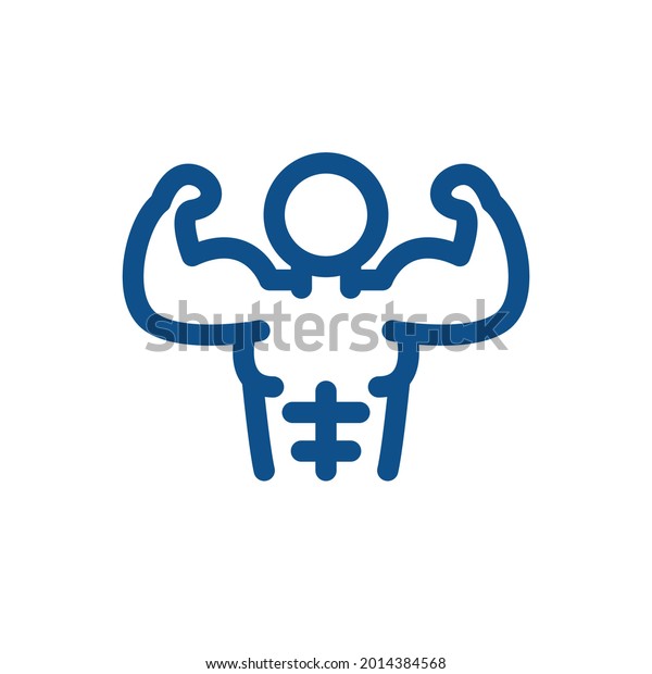 Bodybuilder Icon Vector Color Line Illustration Stock Vector (Royalty ...