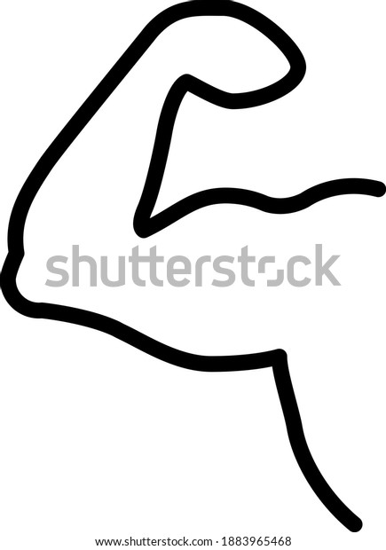 Bodybuilder Muscle Arm Icon Vector Illustration Stock Vector (Royalty ...