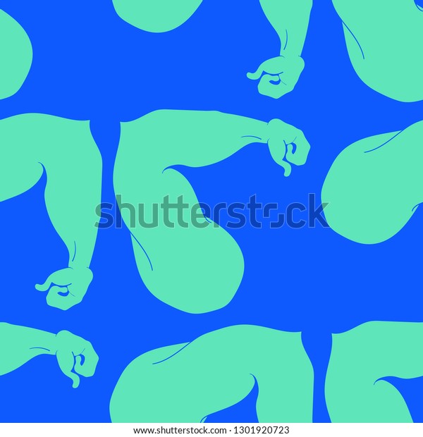 Bodybuilder Muscle Flex Arm Seamless Background Stock Vector (Royalty ...