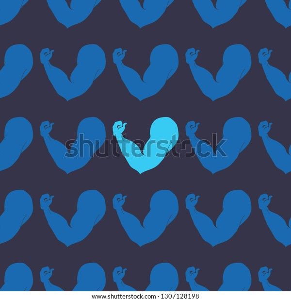 Bodybuilder Muscle Flex Arm Seamless Background Stock Vector (Royalty ...