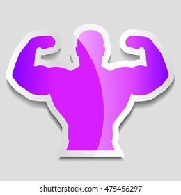 Bodybuilder Purple Sticker Stock Vector (Royalty Free) 475456297 ...